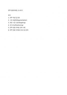 STP 운환마케팅 조사하기-1페이지