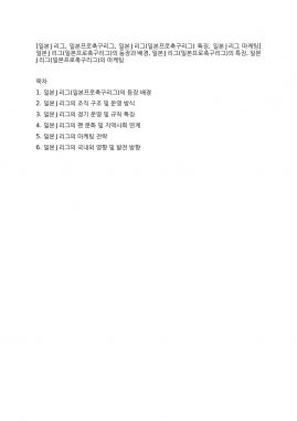 [일본J리그, 일본프로축구리그, 일본J리그(일본프로축구리그) 특징, 일본J리그 마케팅]일본J리그(일본프로축구리그)의 등장과 배경, 일본J리그(일본프로축구리그)의 특징, 일본J리그(일본프로축구리그)의 마케팅-1페이지