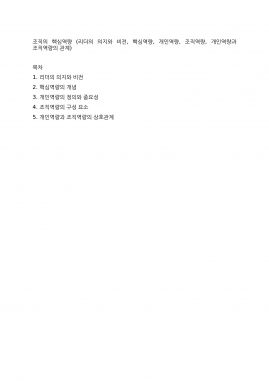 조직의 핵심역량 (리더의 의지와 비전, 핵심역량, 개인역량, 조직역량, 개인역량과 조직역량의 관계)-1페이지