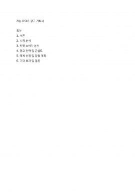 캐논 DSLR 광고 기획서-1페이지