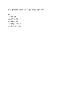 동기의 종류(공격동기 성취동기 자기조절과 목표설정 내발적 동기)-1페이지