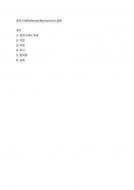 방어기제(Defense Mechanism) 종류-1페이지