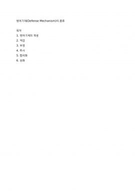 방어기제(Defense Mechanism)의 종류-1페이지