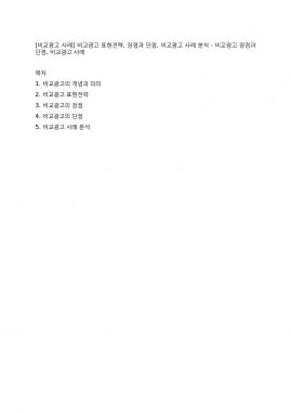 [비교광고 사례] 비교광고 표현전략, 장점과 단점, 비교광고 사례 분석 - 비교광고 장점과 단점, 비교광고 사례-1페이지