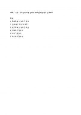 쿠레주, 라반, 카르댕의 패션 경향과 특징 및 인물분석 발표자료-1페이지