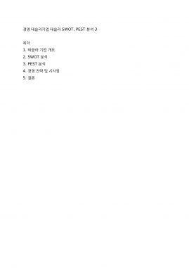 경영 테슬라기업 테슬라 SWOT, PEST 분석 3-1페이지