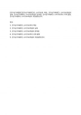 [전자상거래][EC]전자상거래(EC)의 소비자보호 책임, 전자상거래(EC) 소비자보호법의 실태, 전자상거래(EC) 소비자보호법의 문제점, 전자상거래(EC) 소비자보호의 국제 동향, 전자상거래(EC) 소비자보호법의 개정방향 분석-1페이지