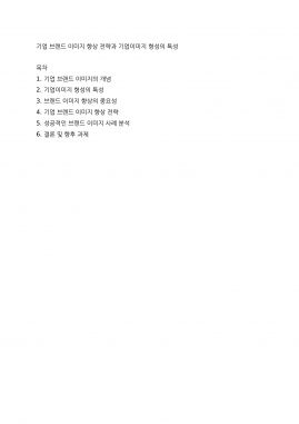 기업 브랜드 이미지 향상 전략과 기업이미지 형성의 특성-1페이지