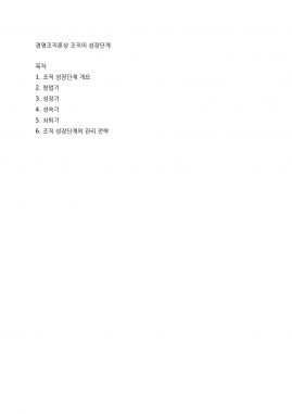 경영조직론상 조직의 성장단계-1페이지