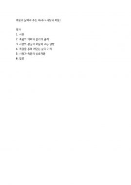 죽음이 삶에게 주는 메세지(사랑과 죽음)-1페이지