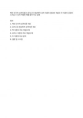 벡의 인지적 성격이론과 로저스의 현상학적 성격 이론의 중요한 개념과 각 이론의 강점이 드러날 수 있게 적합한 예를 들어 비교 설명-1페이지