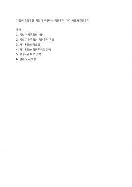 기업의 경쟁우위_기업이 추구하는 경쟁우위, 가치창조와 경쟁우위-1페이지