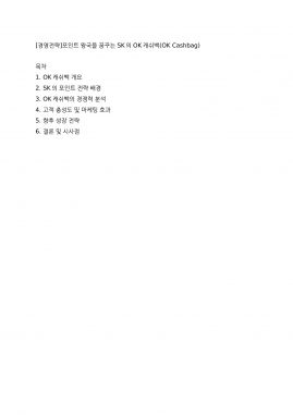 [경영전략]포인트 왕국을 꿈꾸는 SK의 OK캐쉬백(OK Cashbag)-1페이지