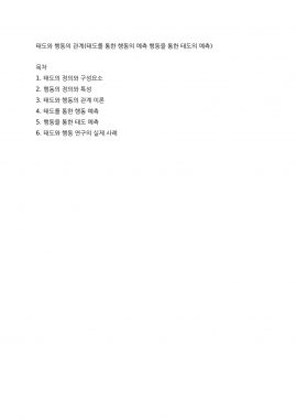 태도와 행동의 관계(태도를 통한 행동의 예측 행동을 통한 태도의 예측)-1페이지