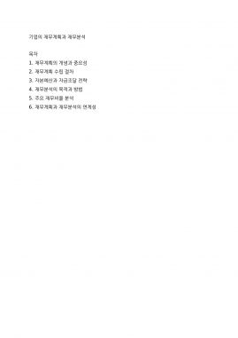 기업의 재무계획과 재무분석-1페이지