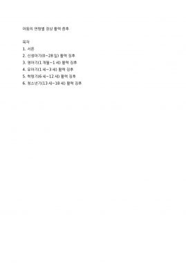 아동의 연령별 정상 활력 증후-1페이지