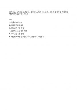 보육시설, 보육환경(보육공간, 홈베이시스공간, 휴식공간, 수유기 걸음마기 학령전기 연령별보육공간구성) 보고서-1페이지