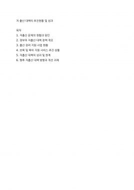 저 출산 대책의 추진현황 및 성과-1페이지