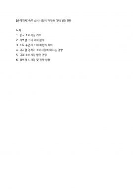 [중국경제]중국 소비시장의 격차와 미래 발전전망-1페이지