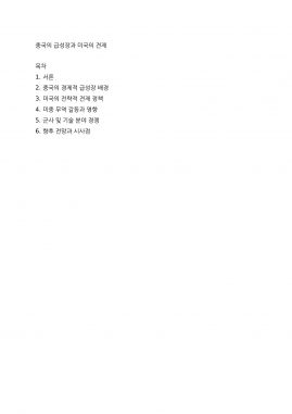 중국의 급성장과 미국의 견제-1페이지