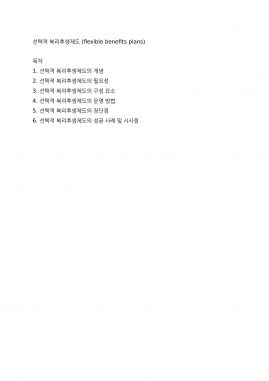 선택적 복리후생제도 (flexible benefits plans)-1페이지