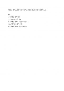 기초연금 정책,노인일자리 사업,기초연금 정책 노인문제,사회문제 노인-1페이지