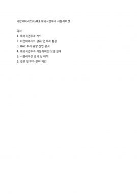 아랍에미리트(UAE) 해외직접투자 시뮬레이션-1페이지