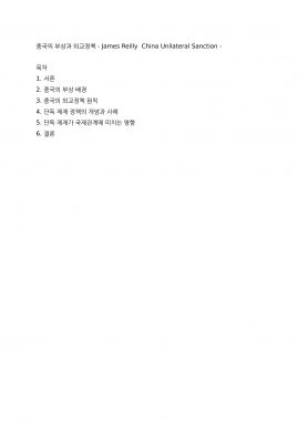 중국의 부상과 외교정책 - James Reilly  China Unilateral Sanction --1페이지