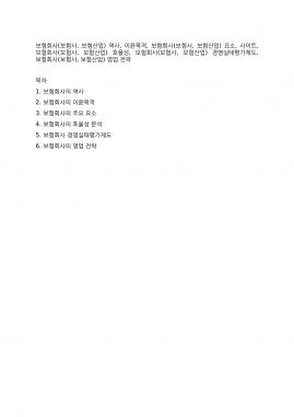 보험회사(보험사, 보험산업) 역사, 이윤목적, 보험회사(보험사, 보험산업) 요소, 사이트, 보험회사(보험사, 보험산업) 효율성, 보험회사(보험사, 보험산업) 경영실태평가제도, 보험회사(보험사, 보험산업) 영업 전략-1페이지