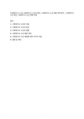 [사회복지사 소진] 사회복지사 소진의 원인, 사회복지사 소진 예방 대책 분석 - 사회복지사 소진 원인, 사회복지사 소진 예방 대책-1페이지