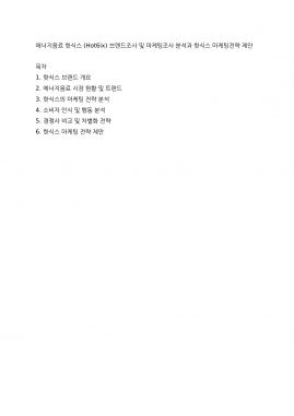 에너지음료 핫식스 (Hot6ix) 브랜드조사 및 마케팅조사 분석과 핫식스 마케팅전략 제안-1페이지