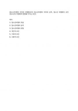 [청소년비행의 의미와 비행화요인] 청소년비행의 의미와 성격, 청소년 비행화의 요인(청소년의 비행화에 영향을 미치는 요인)-1페이지