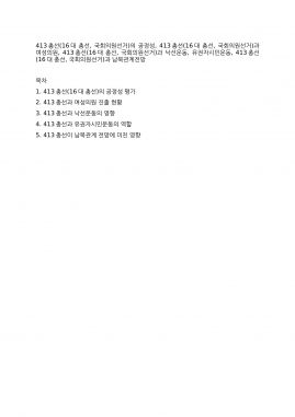 413총선(16대 총선, 국회의원선거)의 공정성, 413총선(16대 총선, 국회의원선거)과 여성의원, 413총선(16대 총선, 국회의원선거)과 낙선운동, 유권자시민운동, 413총선(16대 총선, 국회의원선거)과 남북관계전망-1페이지