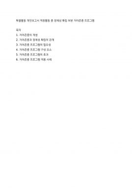 특별활동 개인보고서 적응활동 중 정체성 확립 부분 자아존중 프로그램-1페이지