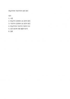 현실주의와 자유주의의 냉전 원인-1페이지