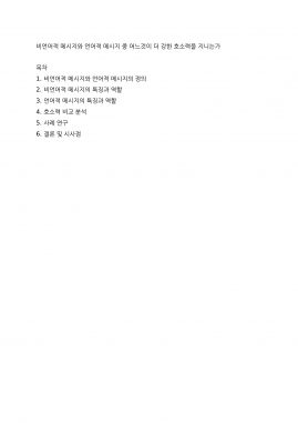 비언어적 메시지와 언어적 메시지 중 어느것이 더 강한 호소력을 지니는가-1페이지