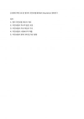 [사회복지학] 14장 영국의 국민보험 British Insurance 정복하기-1페이지