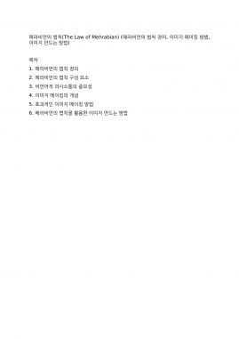 메라비언의 법칙(The Law of Mehrabian) (메라비언의 법칙 정의, 이미지 메이킹 방법, 이미지 만드는 방법)-1페이지