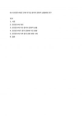 6.4 천안문사태로 인해 야기된 중국의 문화적 상황변화 연구-1페이지