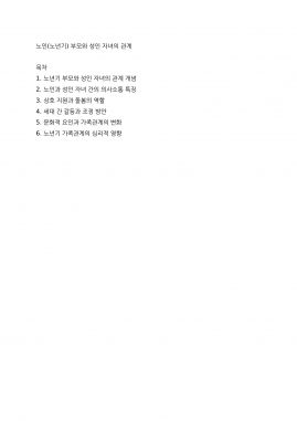 노인(노년기) 부모와 성인 자녀의 관계-1페이지