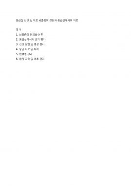 응급실 진단 및 치료 뇌졸중의 진단과 응급실에서의 치료-1페이지