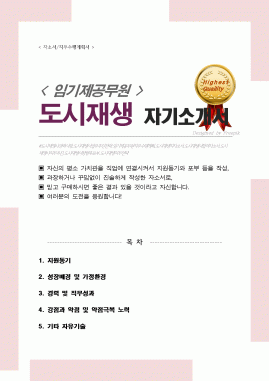 도시재생 임기제공무원 자기소개서 합격-1페이지