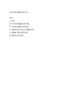 tv와 책의 맞춤법 오류 조사-1페이지