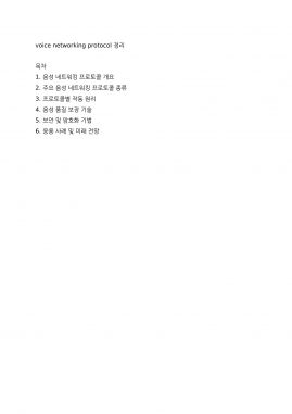voice networking protocol 정리-1페이지
