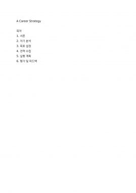 A Career Strategy 레포트 자료-1페이지