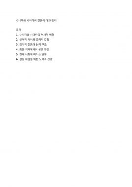수니파와 시아파의 갈등에 대한 정리-1페이지