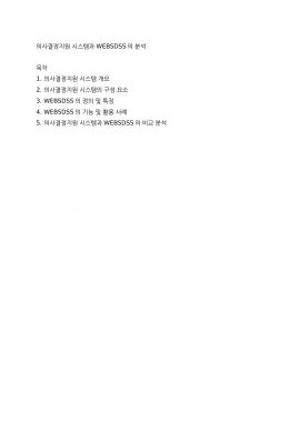 의사결정지원 시스템과 WEBSDSS의 분석-1페이지