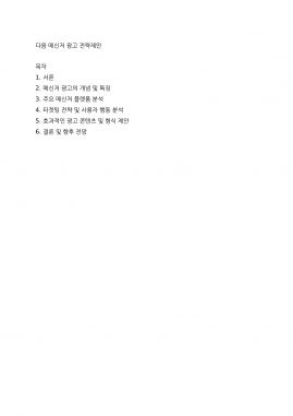 다음 메신저 광고 전략제안-1페이지