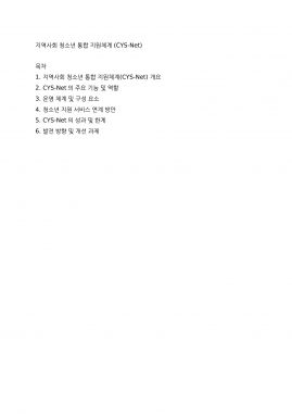 지역사회 청소년 통합 지원체계 (CYS-Net)-1페이지