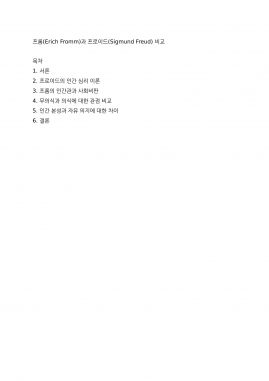 프롬(Erich Fromm)과 프로이드(Sigmund Freud) 비교-1페이지
